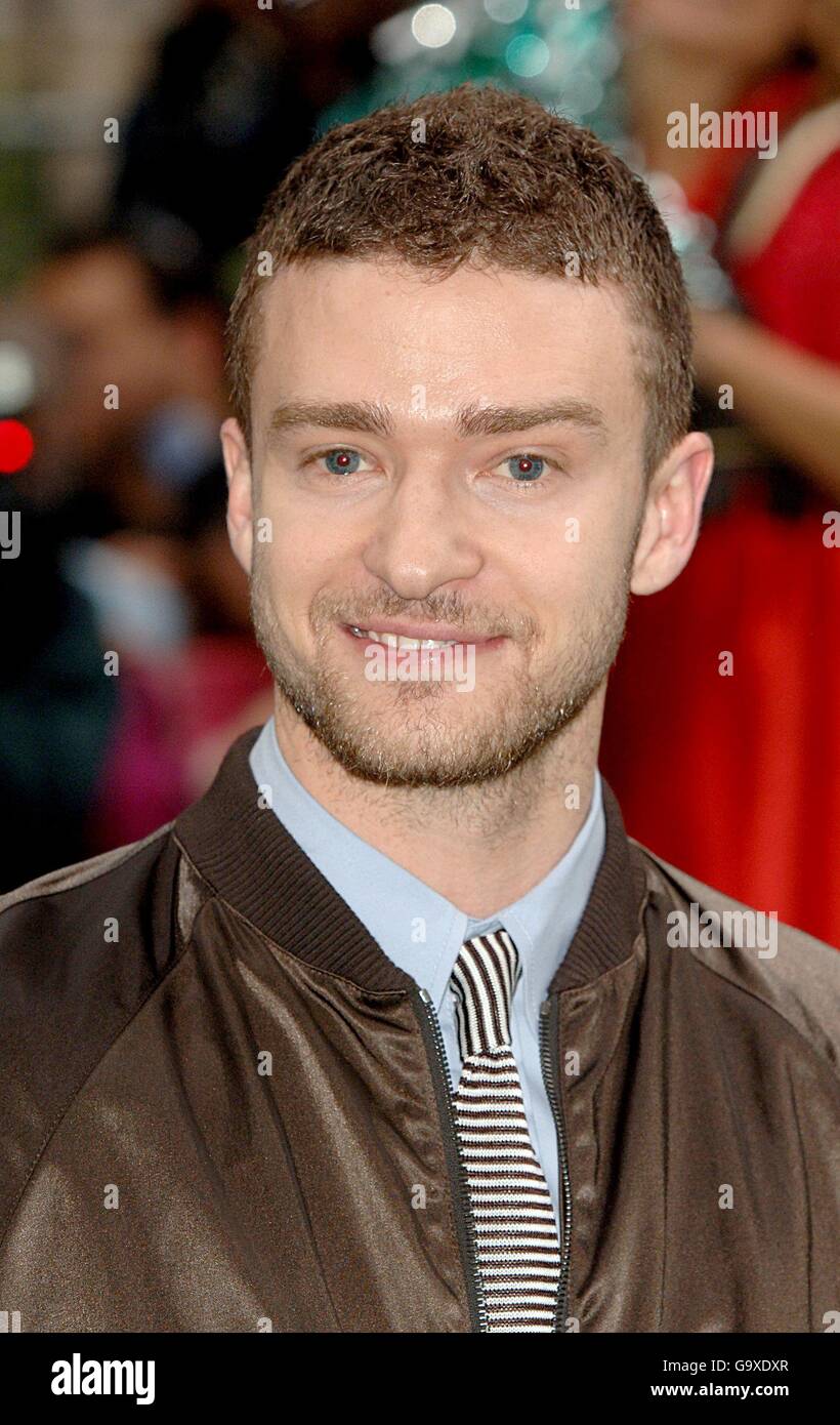 Justin Timberlake arrives for the UK Premiere of Shrek The Third at the ...