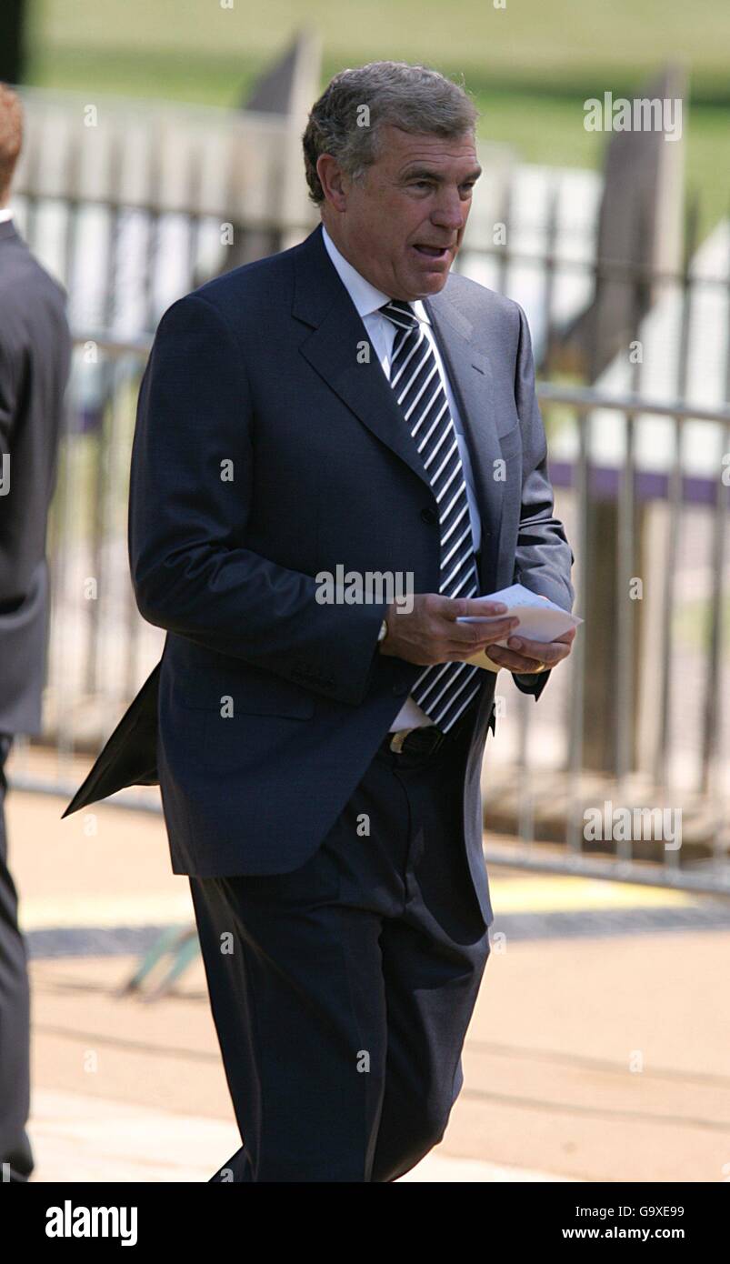 Sir Trevor Brooking arrives for the funeral of Alan Ball at Winchester ...