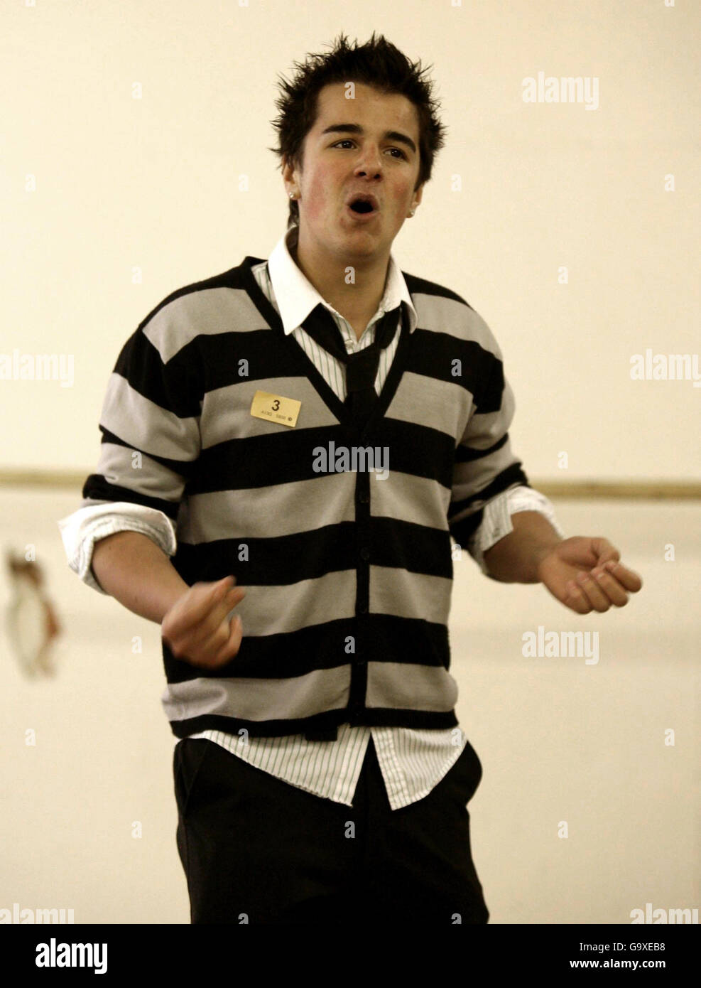 Craig Edgley, aged 17 from Grantham, Lincs, performs during the first ...