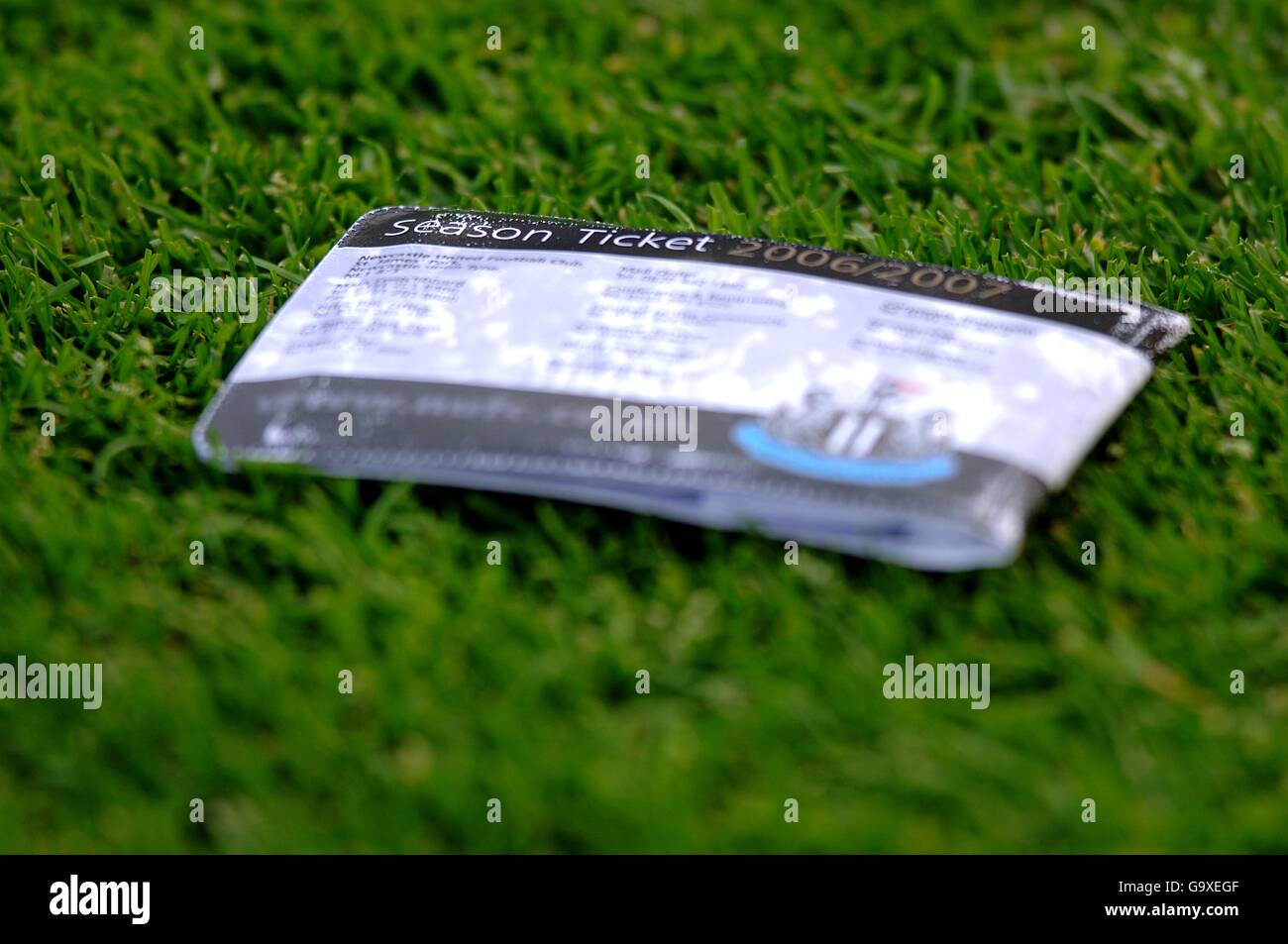 Newcastle united ticket lies on the st james park turf hi-res stock ...