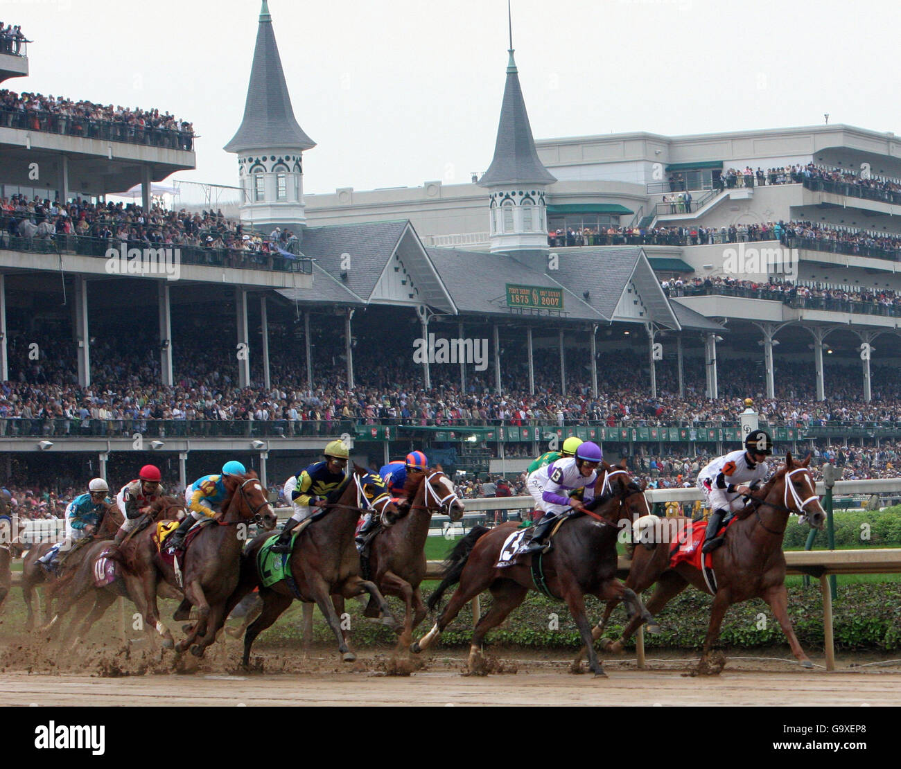 A race run before the arrival of Britain's Queen Elizabeth II at the ...