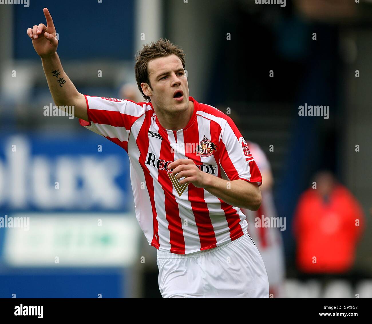 Sunderland's Anthony Stokes celebrates scoring the opening goal of the ...