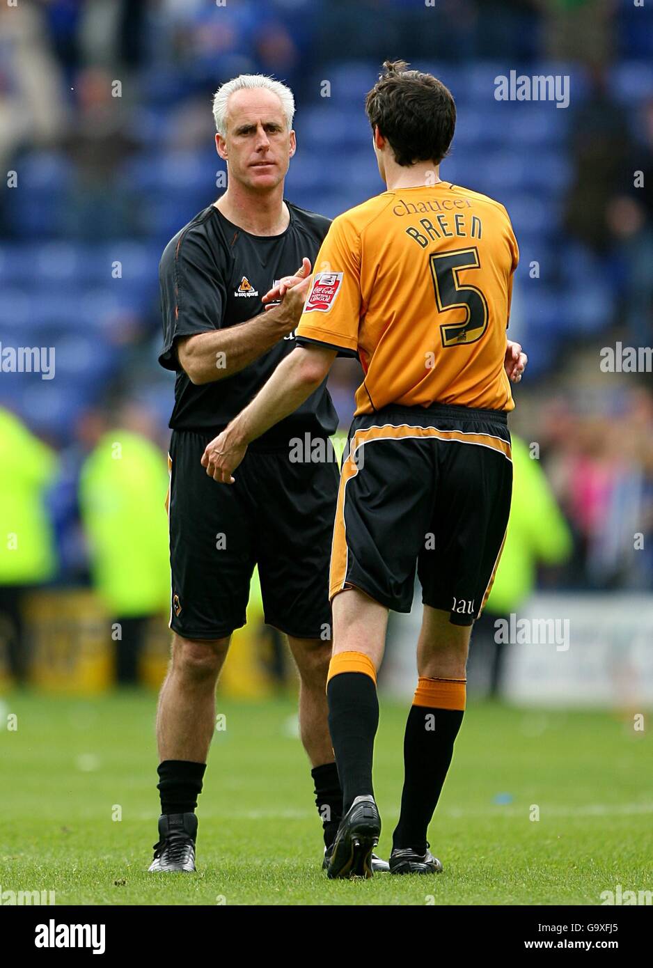 Wolverhampton Wanderers manager Mick McCarthy with Gary Breen Stock ...