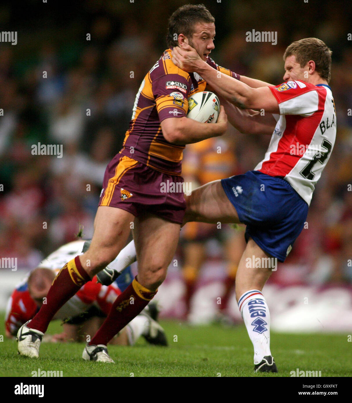 Full length action tackle tackling pull ball wales mangsn hi-res stock ...