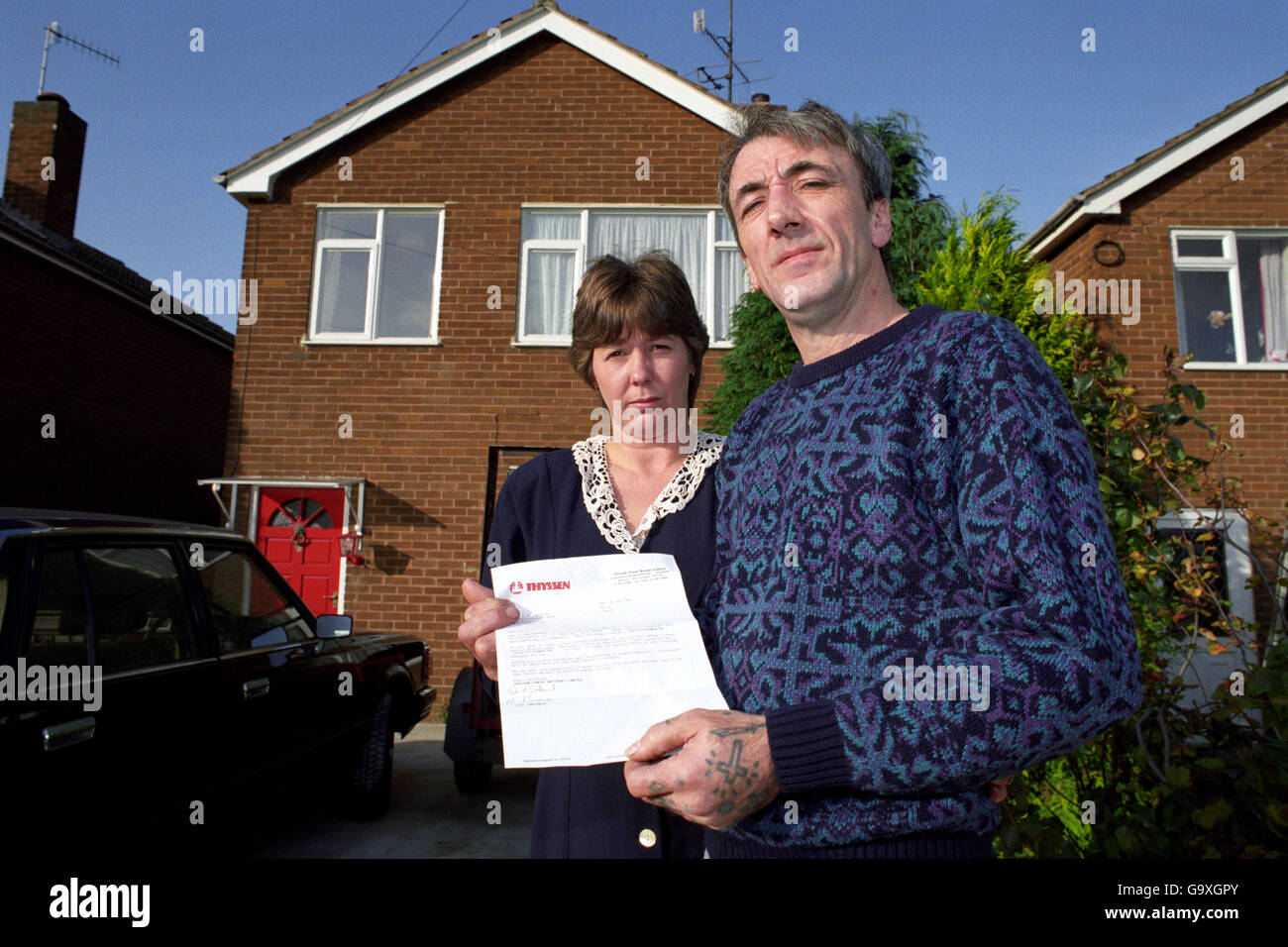 Miner Chris Hague and wife Leslie outside their home in Chetserfield ...