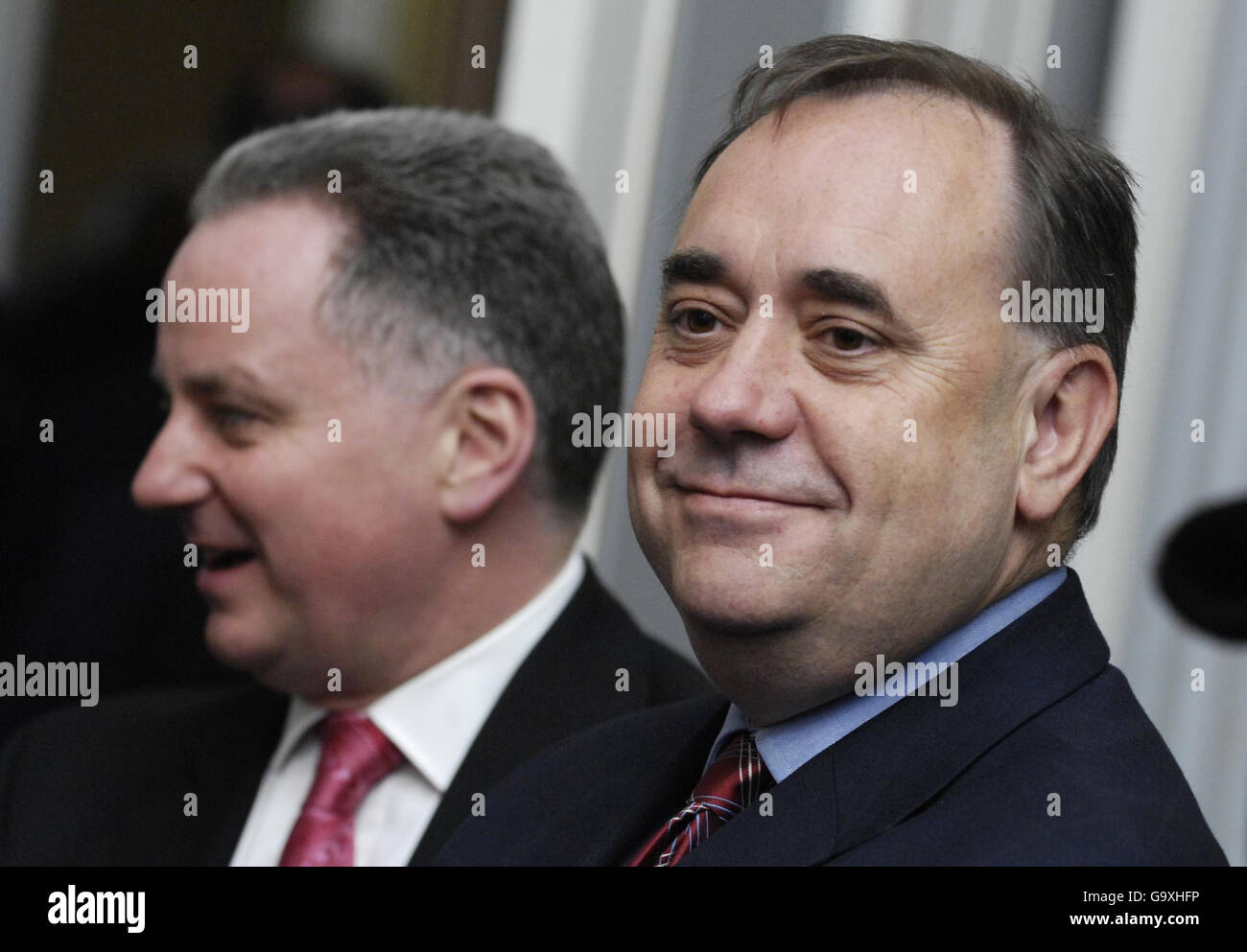 Scottish Labour Party leader Jack McConnell (left) and SNP leader Alex ...