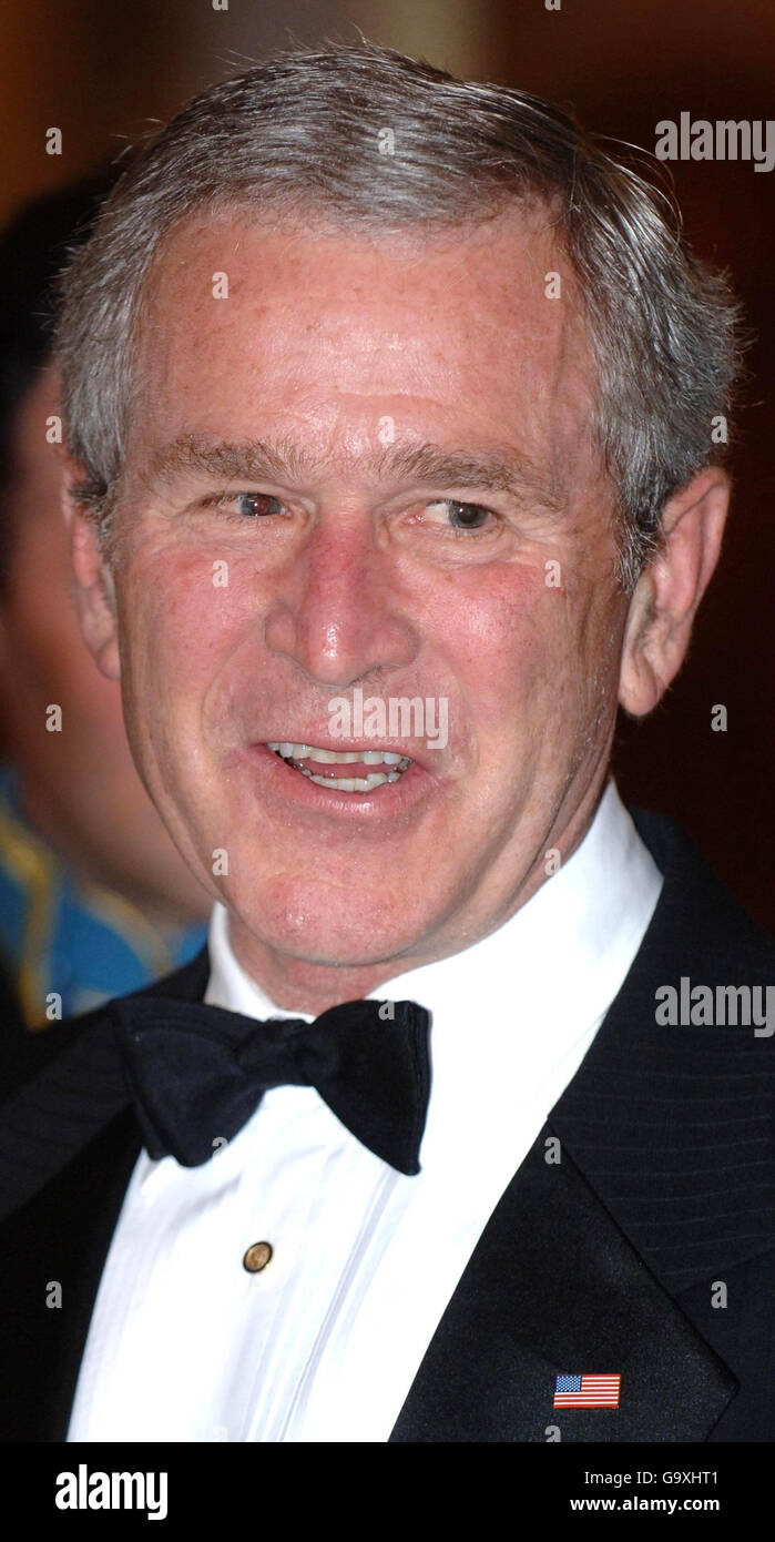 US President George Bush at the Ambassador's Residence, Washington DC ...