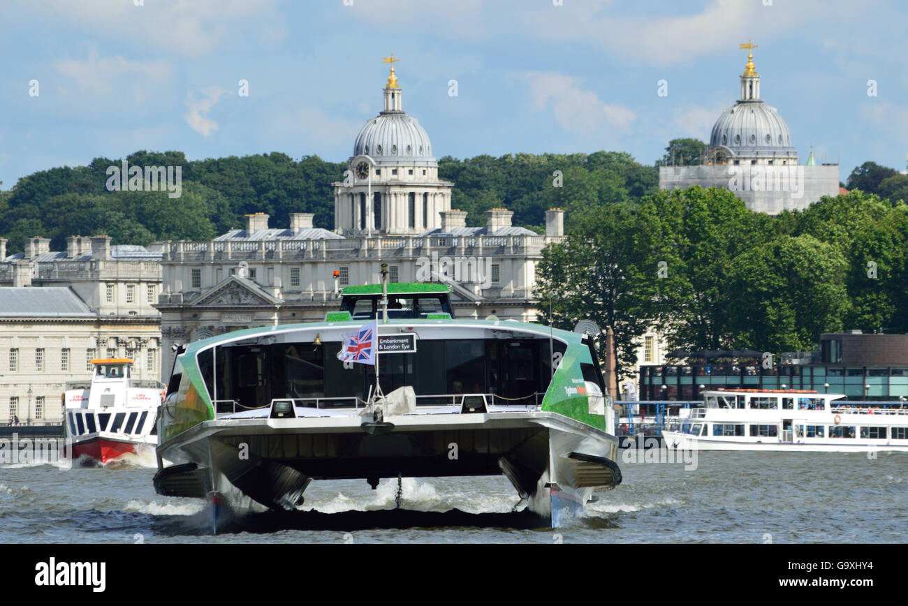 MBNA Thames Clipper river bus service operating on the river Thames at ...