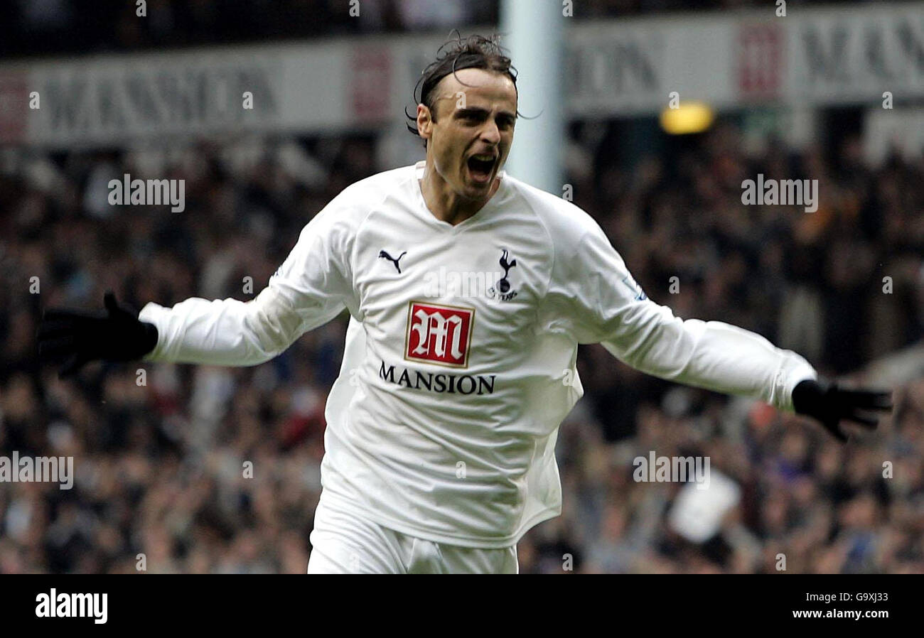 Tottenham Hotspur's Dimitar Berbatov celebrates scoring the second goal ...