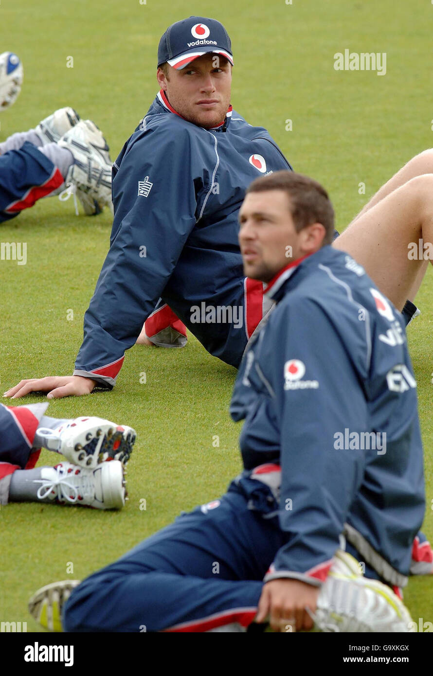 Englands steve harmison during nets practice at lords hi-res stock ...
