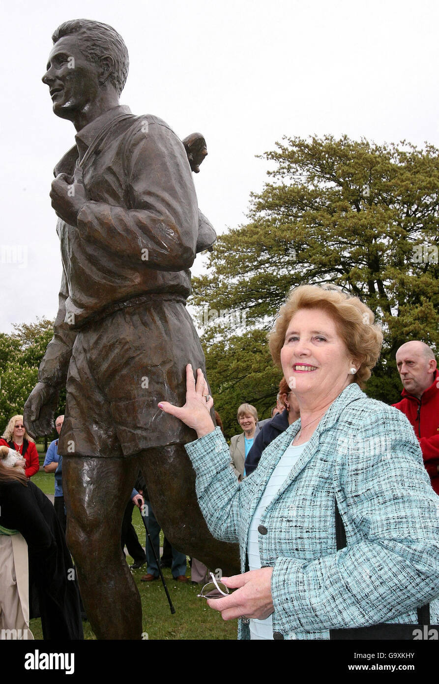 Barbara Clough touches a statue of her late husband Brian Clough, which ...