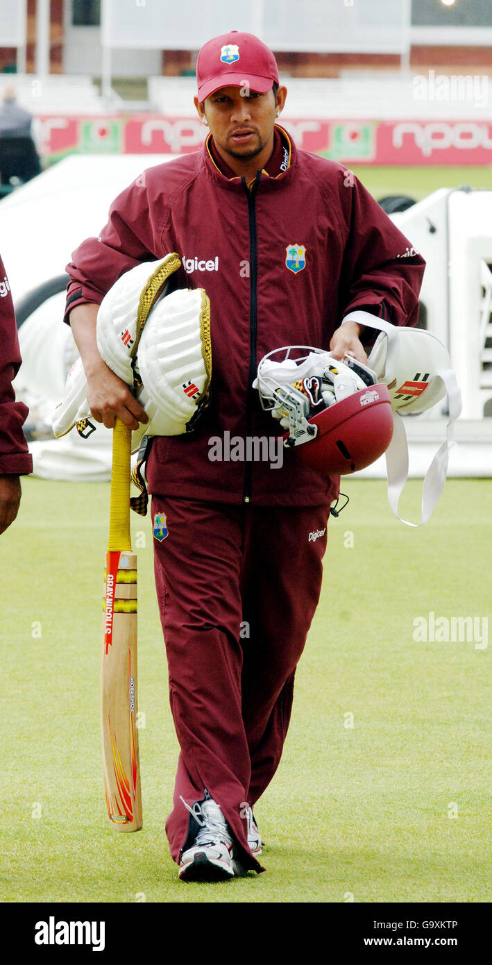 West indies captain ramnaresh prepares nets session lords cricket ...