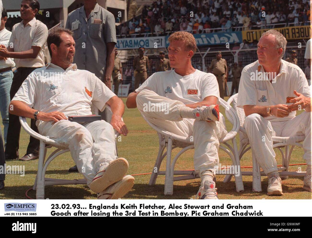 Alec stewart graham gooch losing rd test in bombay hi-res stock ...