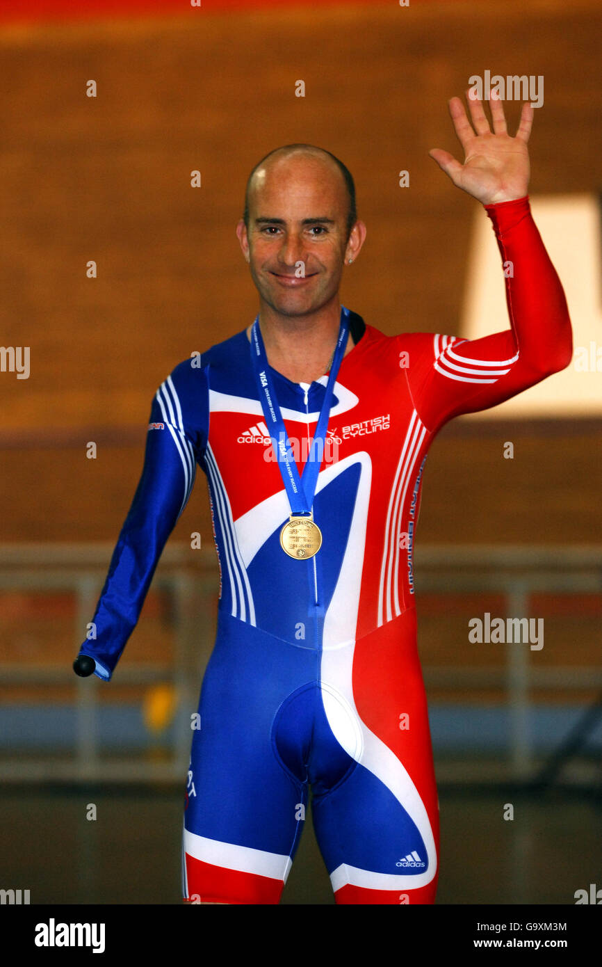 Great Britain's Gary Williams recieves his medal for winning in the ...