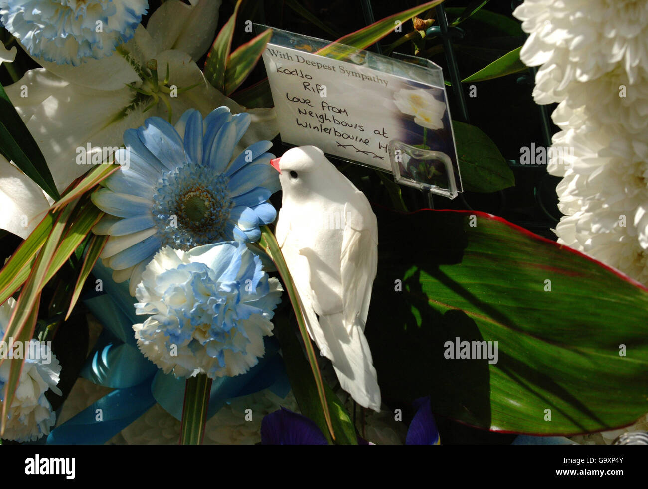 A floral tribute at the funeral of Kodjo Yenga. 16-year-old Kodjo who ...