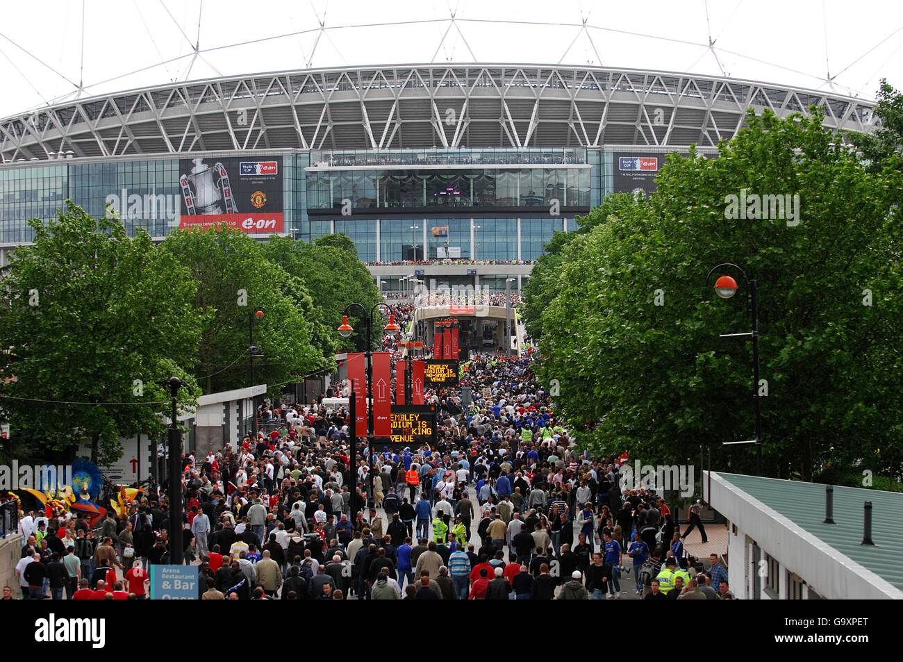 A general view of Chelsea and Manchester United fans walking up Wembley ...