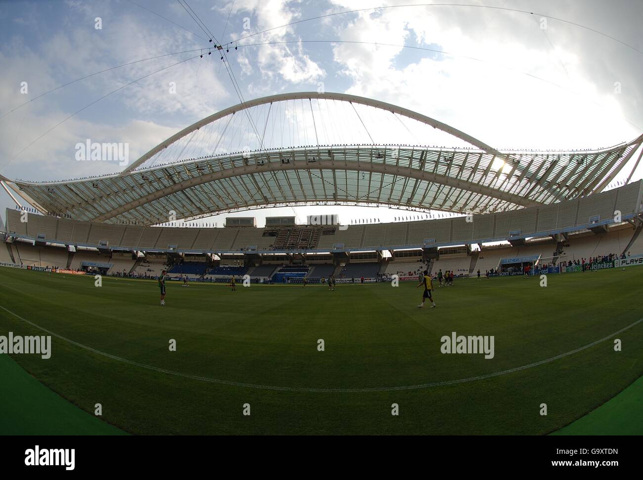 General view of the pitch inside the olympic stadium hi-res stock ...