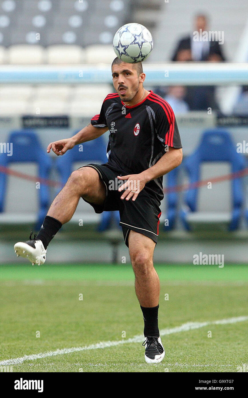 Soccer - AC Milan training session - Athens - Olympic Stadium Stock ...
