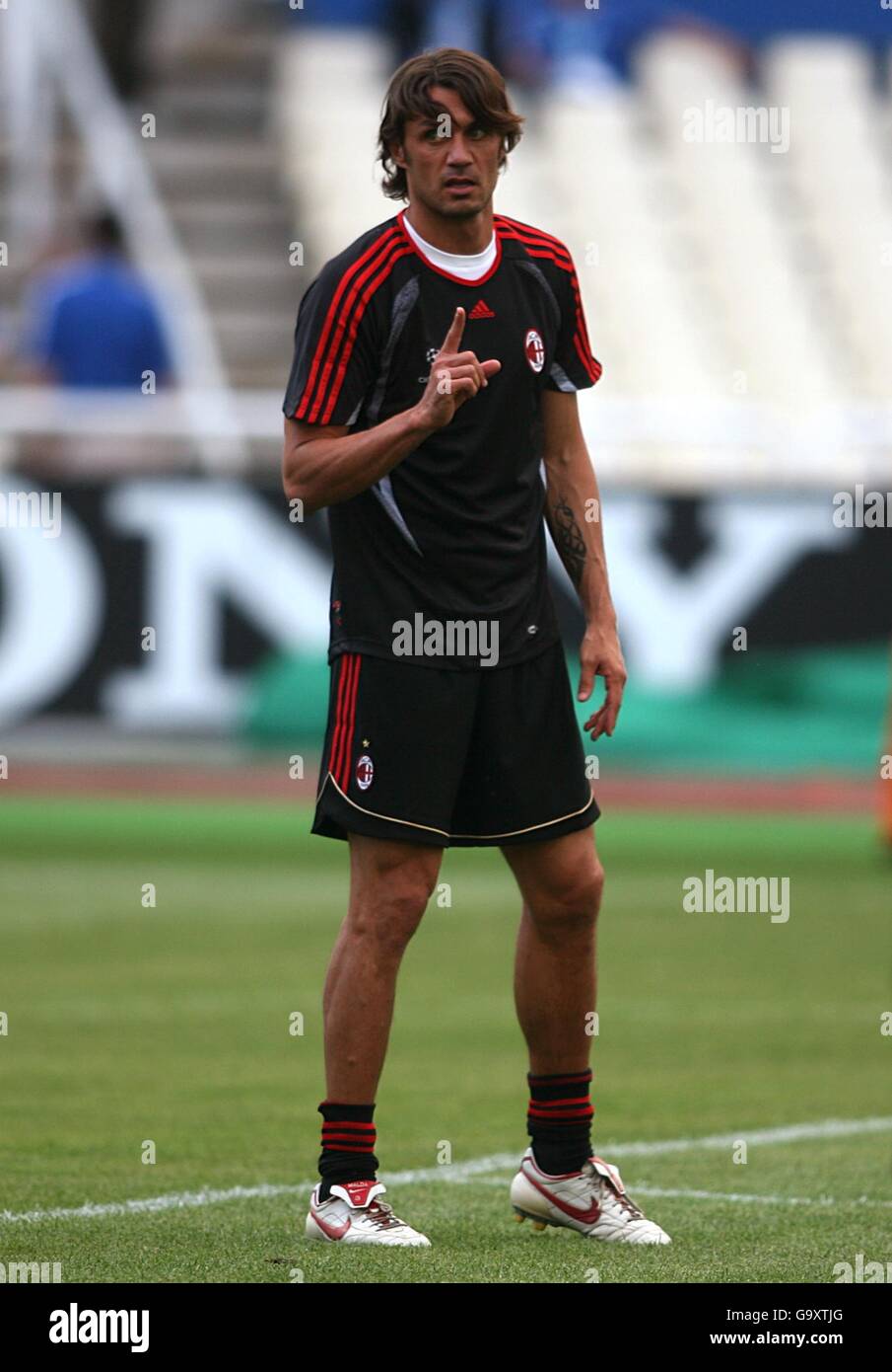 Ac milans paolo maldini training sessions olympic stadium hi-res stock ...