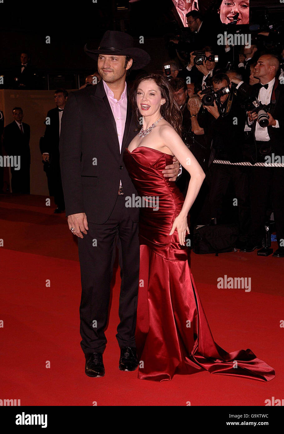 Rose McGowan and Robert Rodriguez arrive for the screening of 'Death ...
