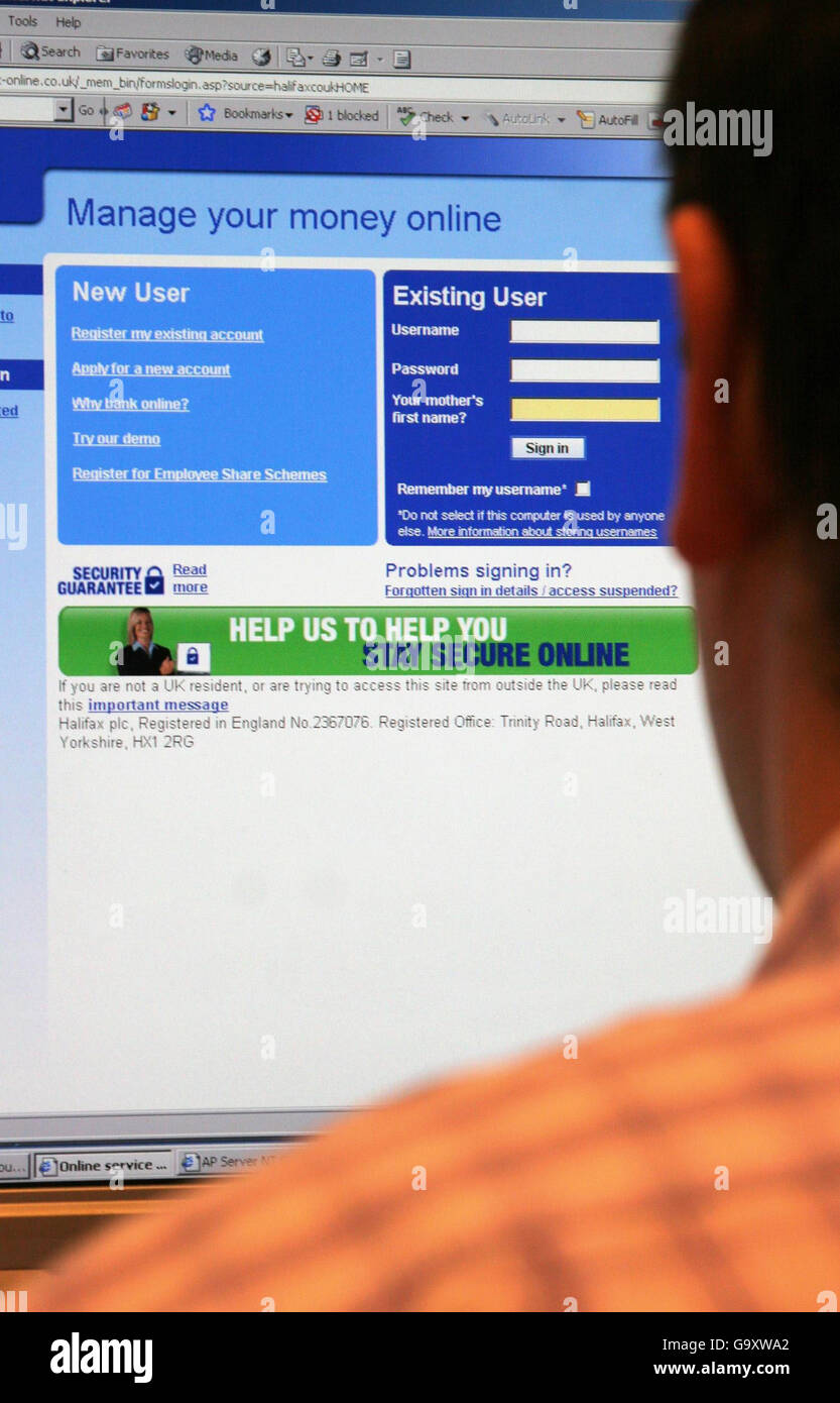Online Banking Website. A man using an online banking website Stock ...