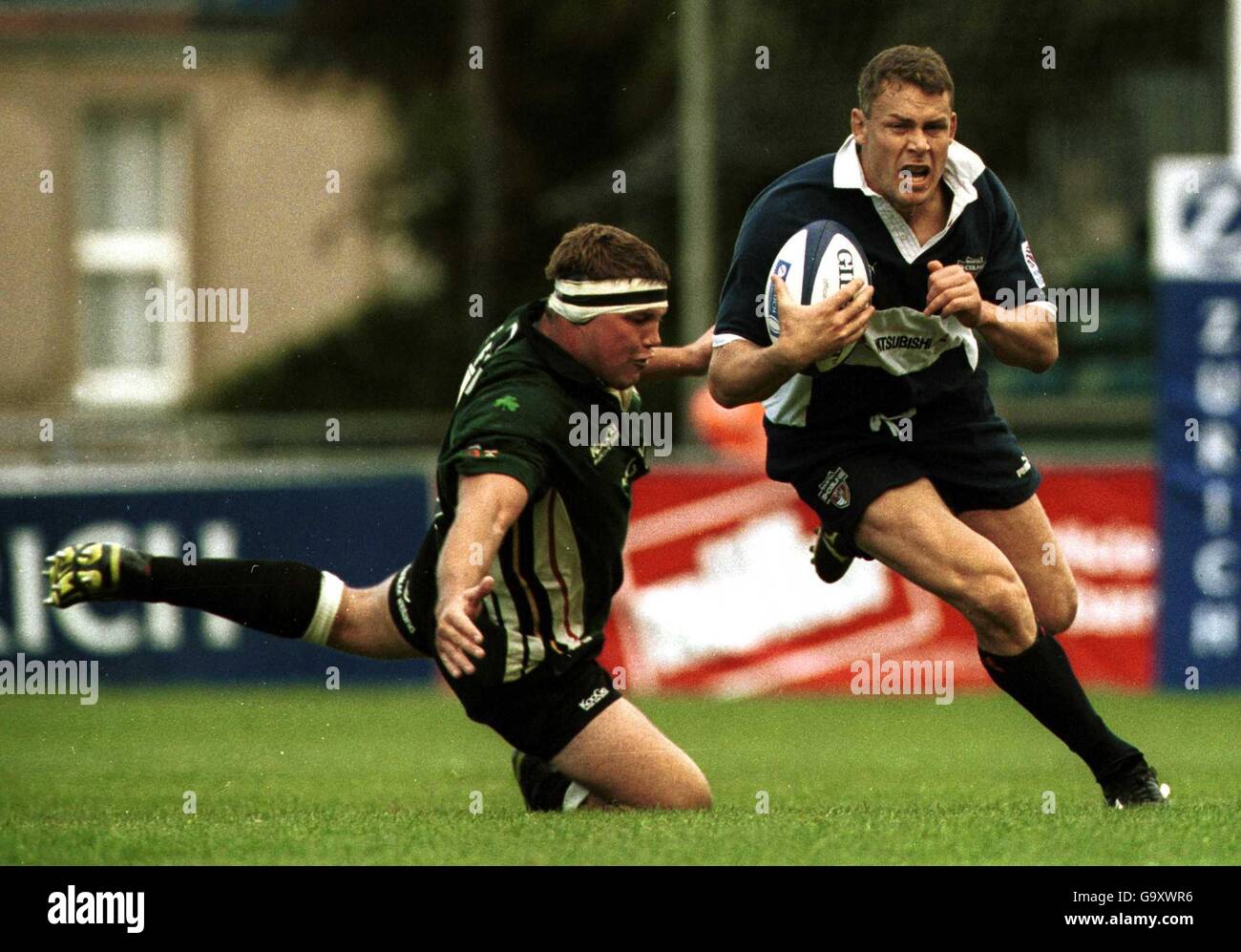 Bristol's Jason Little runs around London Irish Simon Halford Stock ...