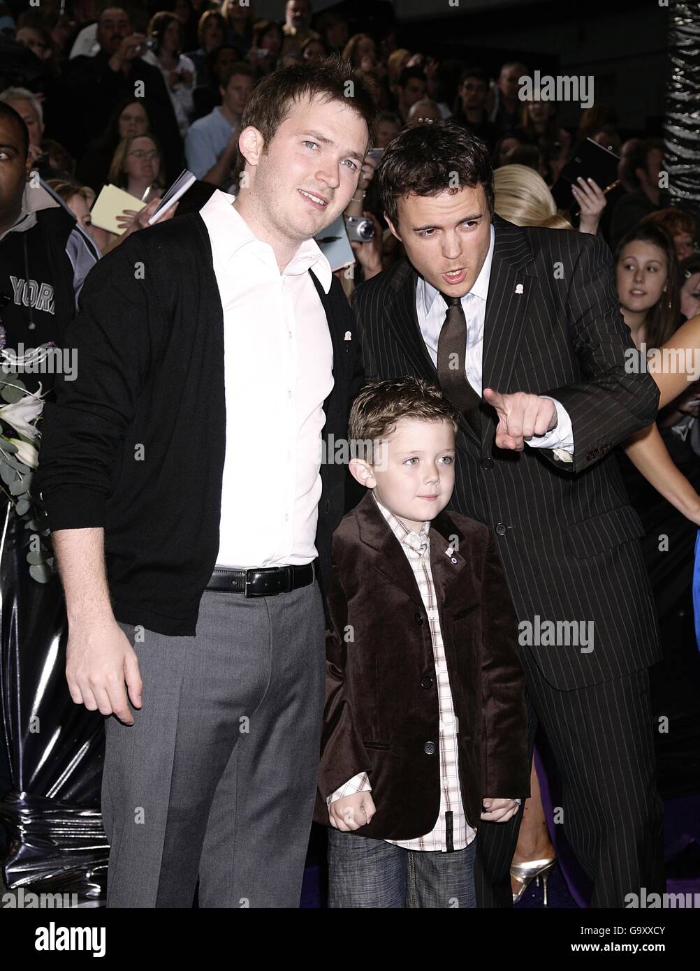 (L-R) Matt Litter, Ellis Hollins and Hollyoaks Actor Darren Jeffries ...