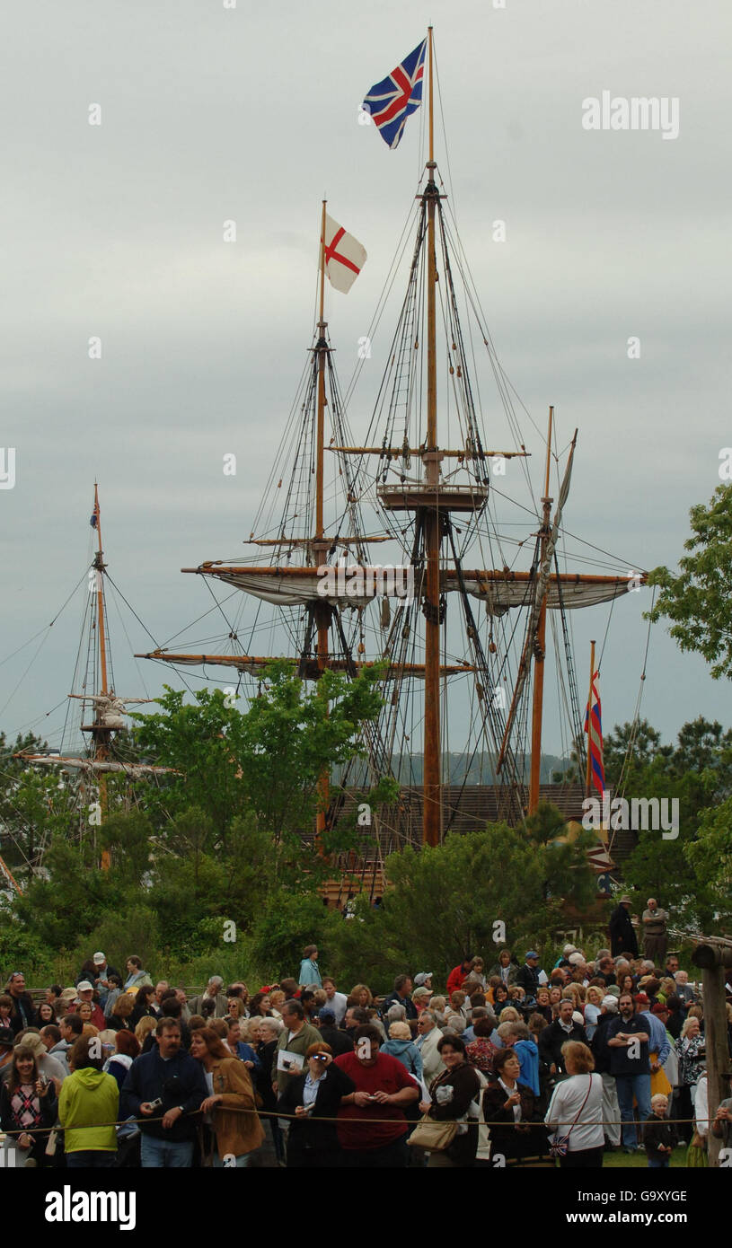 A general view of a replica of the ship Susan Constant at Jamestown ...