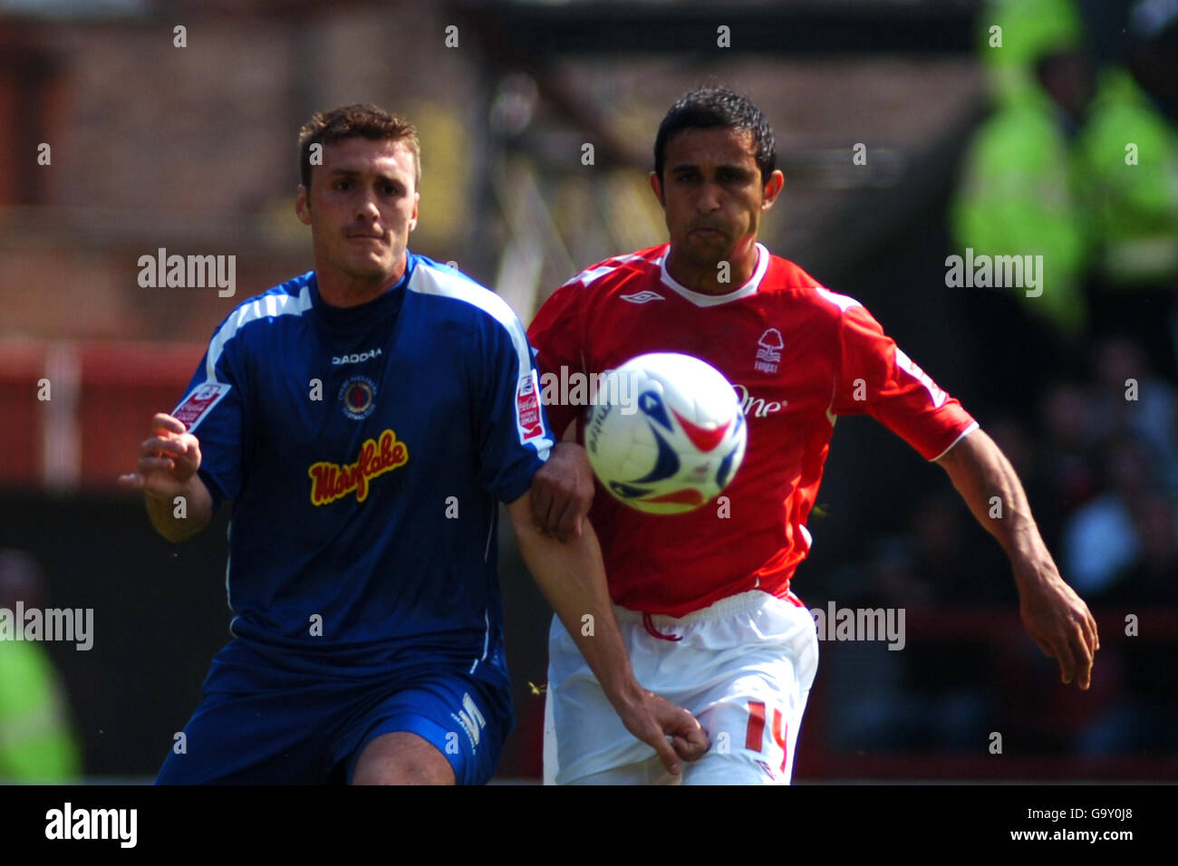 Nottingham Forest's Jack Lester and Crewe Alexandra's Julien Baudet in ...