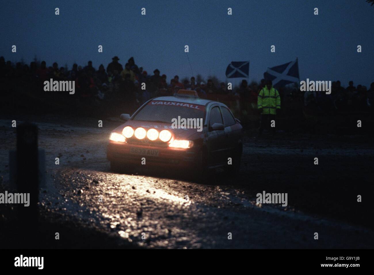 Motor Racing - RAC rally. Night time action from the rally Stock Photo ...