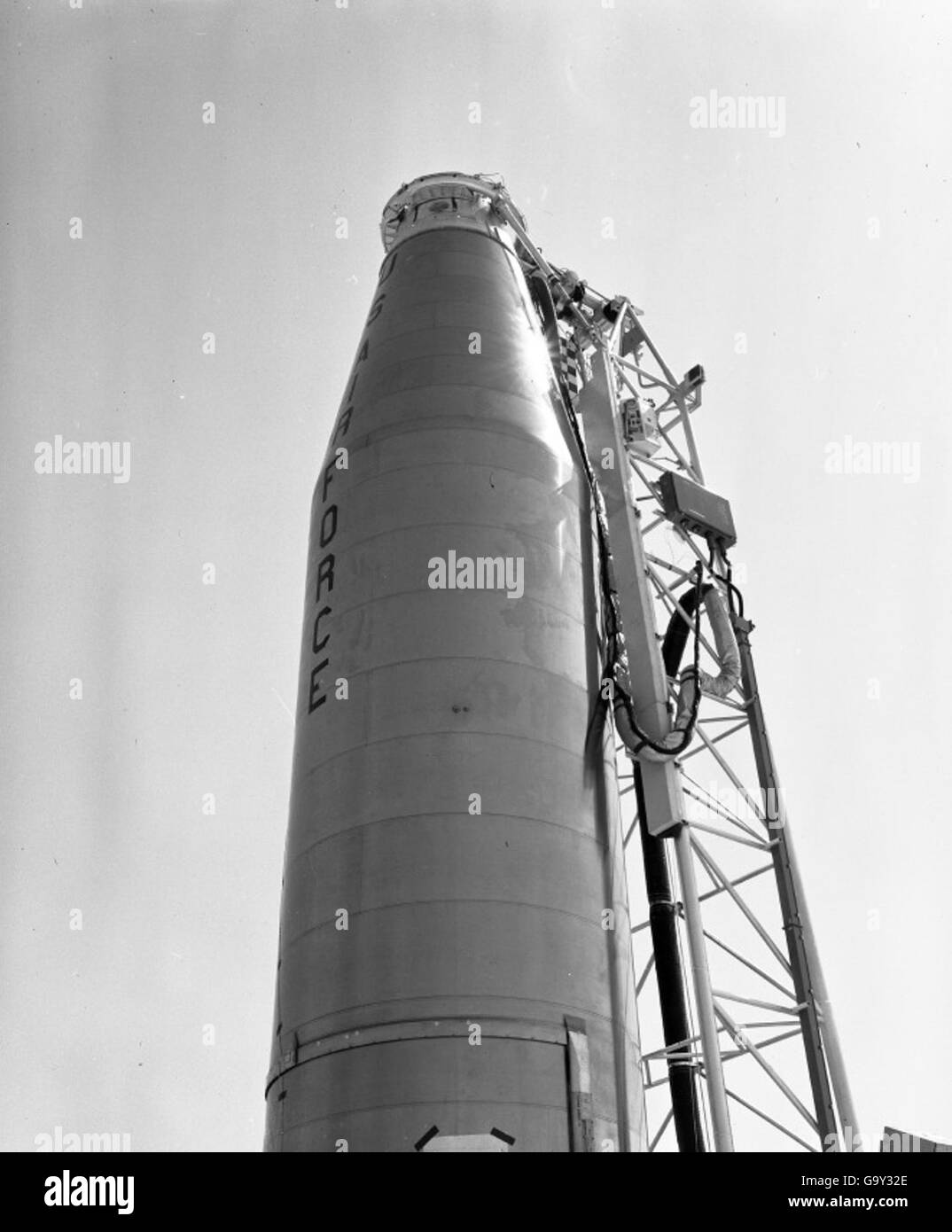 This image from the Atlas Negative Collection shows an Atlas missile in ...