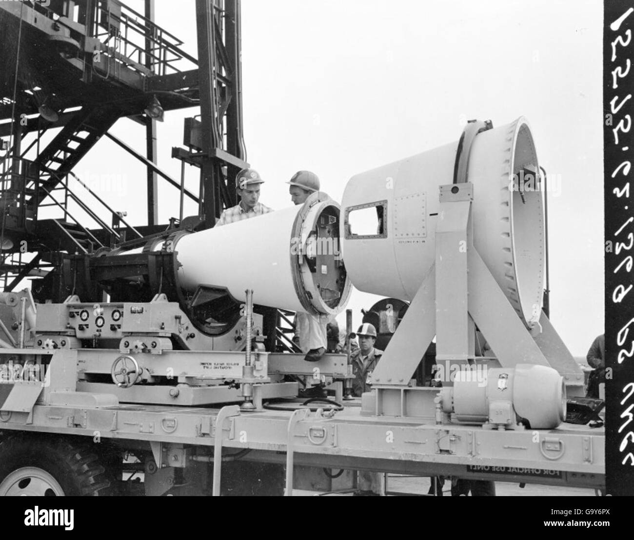 This photo from the Atlas Negative Collection depicts an Atlas missile ...
