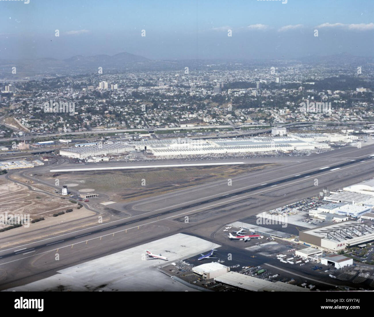 A photo showing an Atlas missile mid-flight during a test launch. The ...