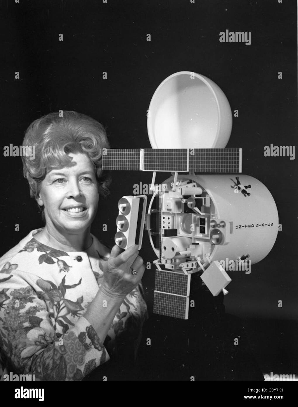 A close-up view of an Atlas missile on the test pad, showing details of ...