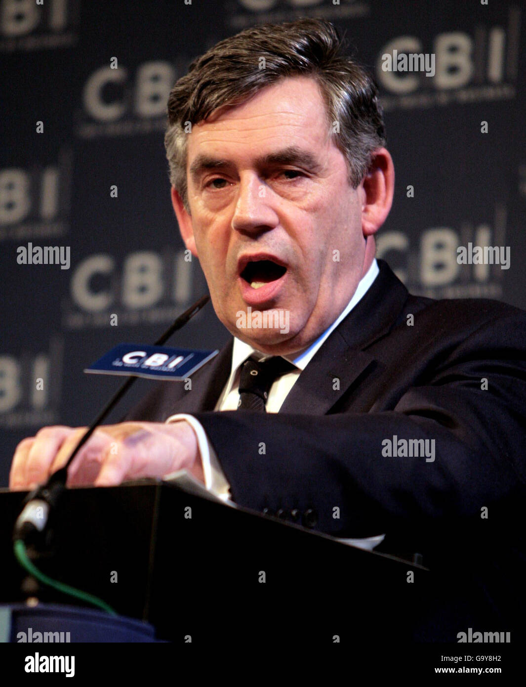Gordon Brown attends CBI dinner Stock Photo - Alamy
