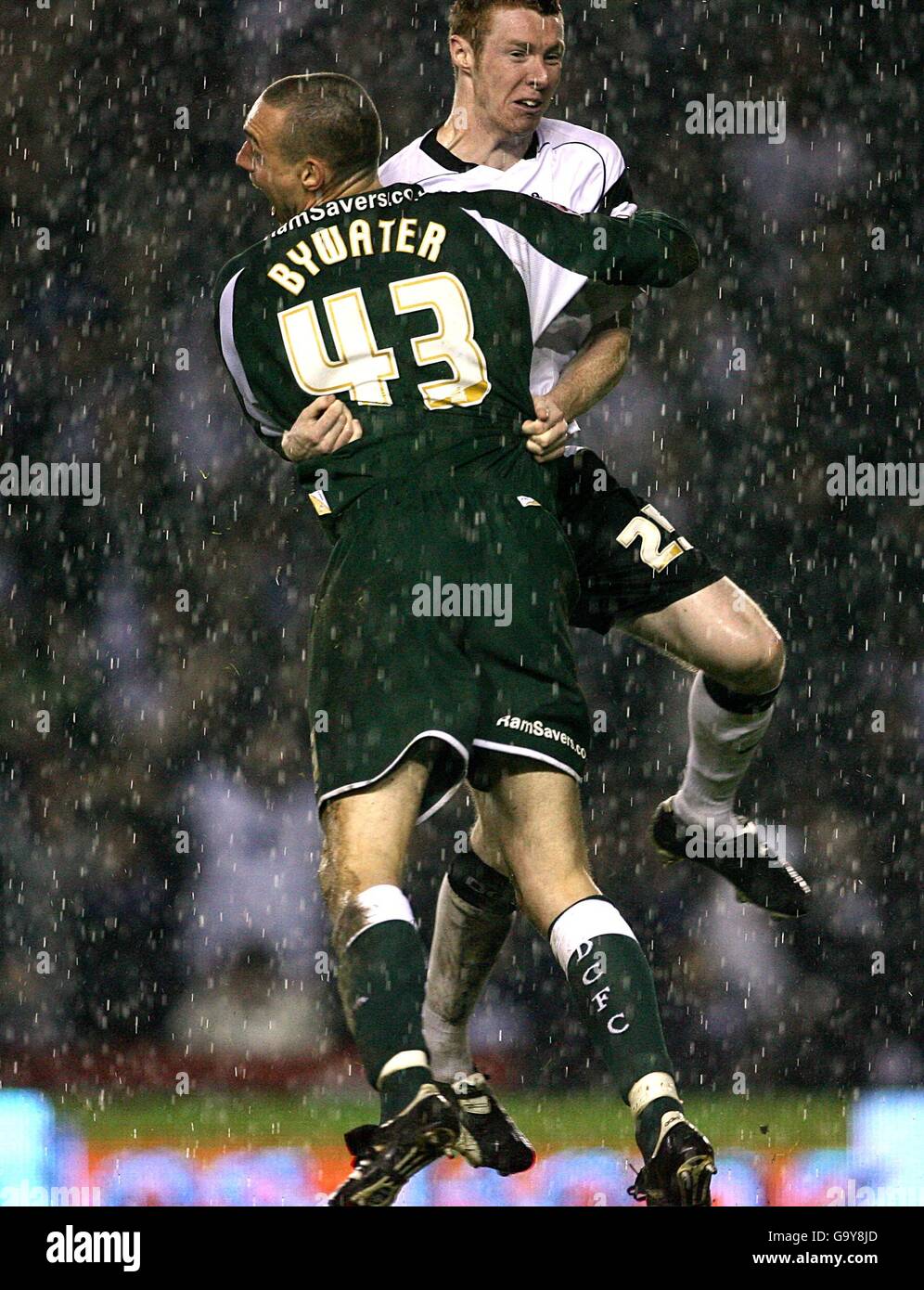 Derby County's Stephen Bywater and Stephen Pearson celebrate victory in ...