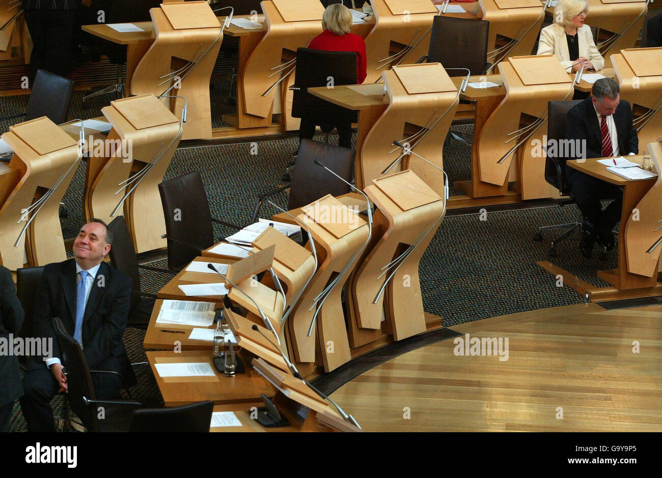 SNP leader Alex Salmond (far left) and Scottish Labour Party leader ...