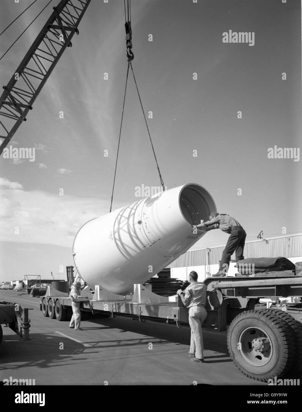 The Atlas missile is seen during an early test, a key phase in the U.S ...