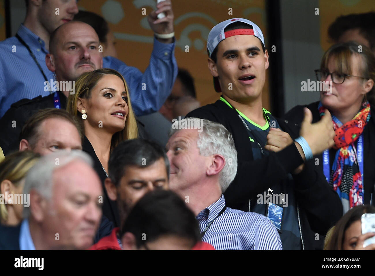 Wife of Wales manager Chris Coleman, Charlotte (left) alongside Sonny ...