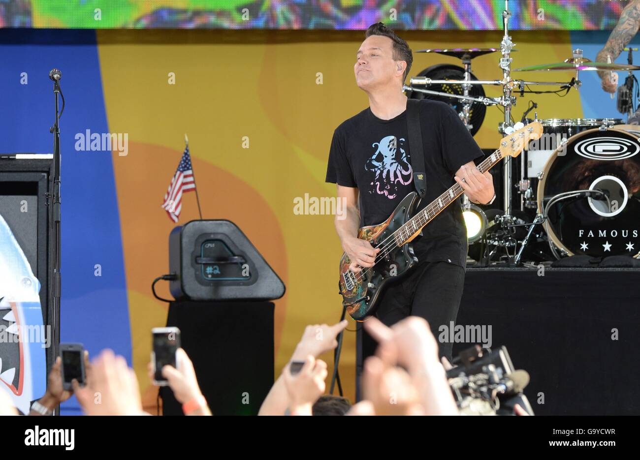New York, NY, USA. 1st July, 2016. Mark Hoppus, Blink 182 on stage for Good Morning America (GMA ...