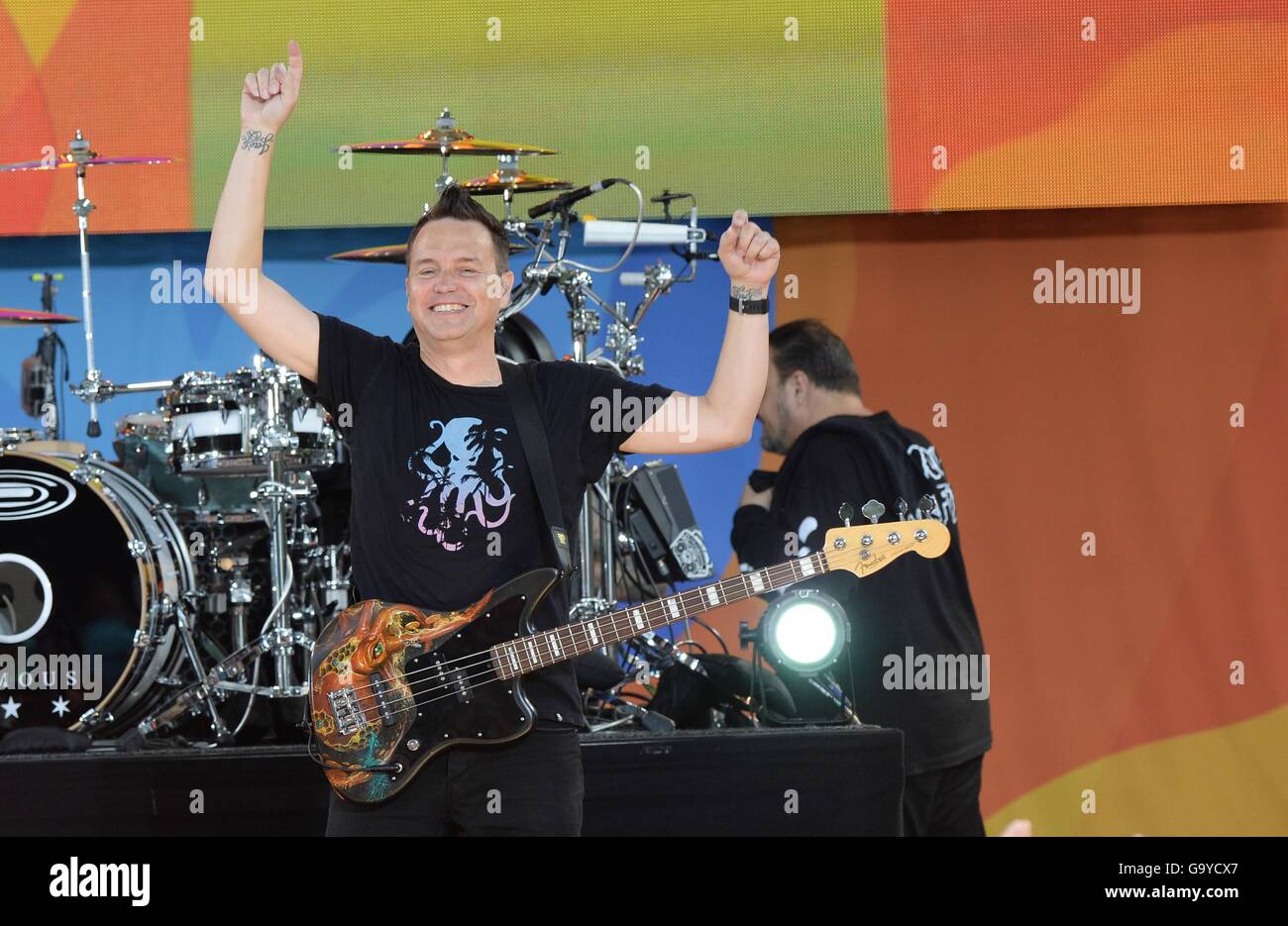 New York, NY, USA. 1st July, 2016. Mark Hoppus, Blink 182 on stage for Good Morning America (GMA ...