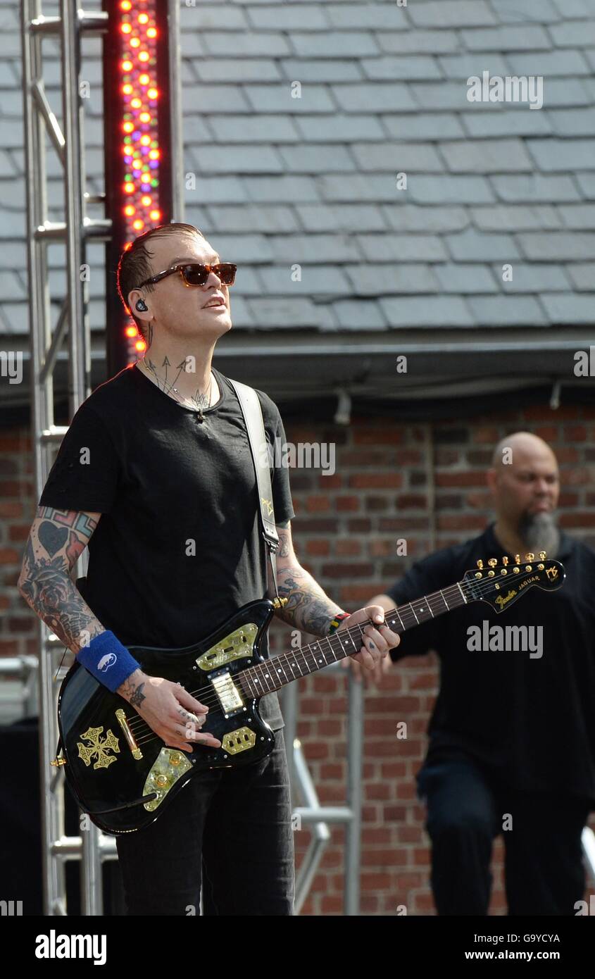 New York, NY, USA. 1st July, 2016. Matt Skiba, Blink 182 on stage for ...