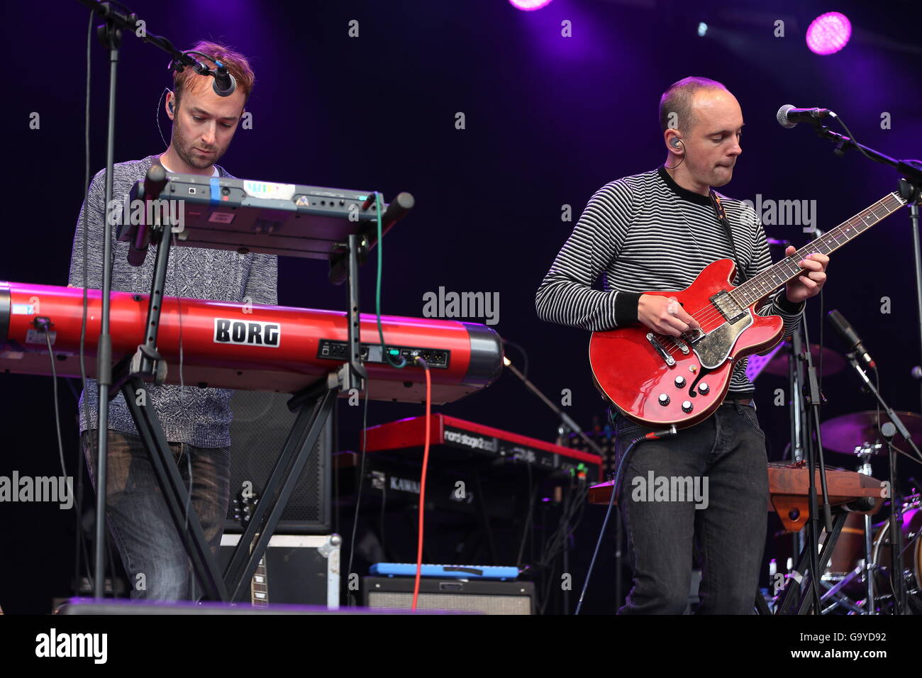 Delamere, Cheshire, UK. 1st July, 2016. Oxford band Stornoway perform ...