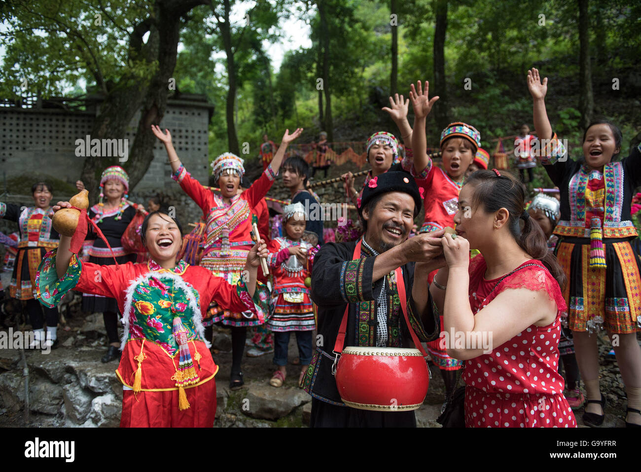 Hechi, China's Guangxi Zhuang Autonomous Region. 2nd July, 2016. People ...