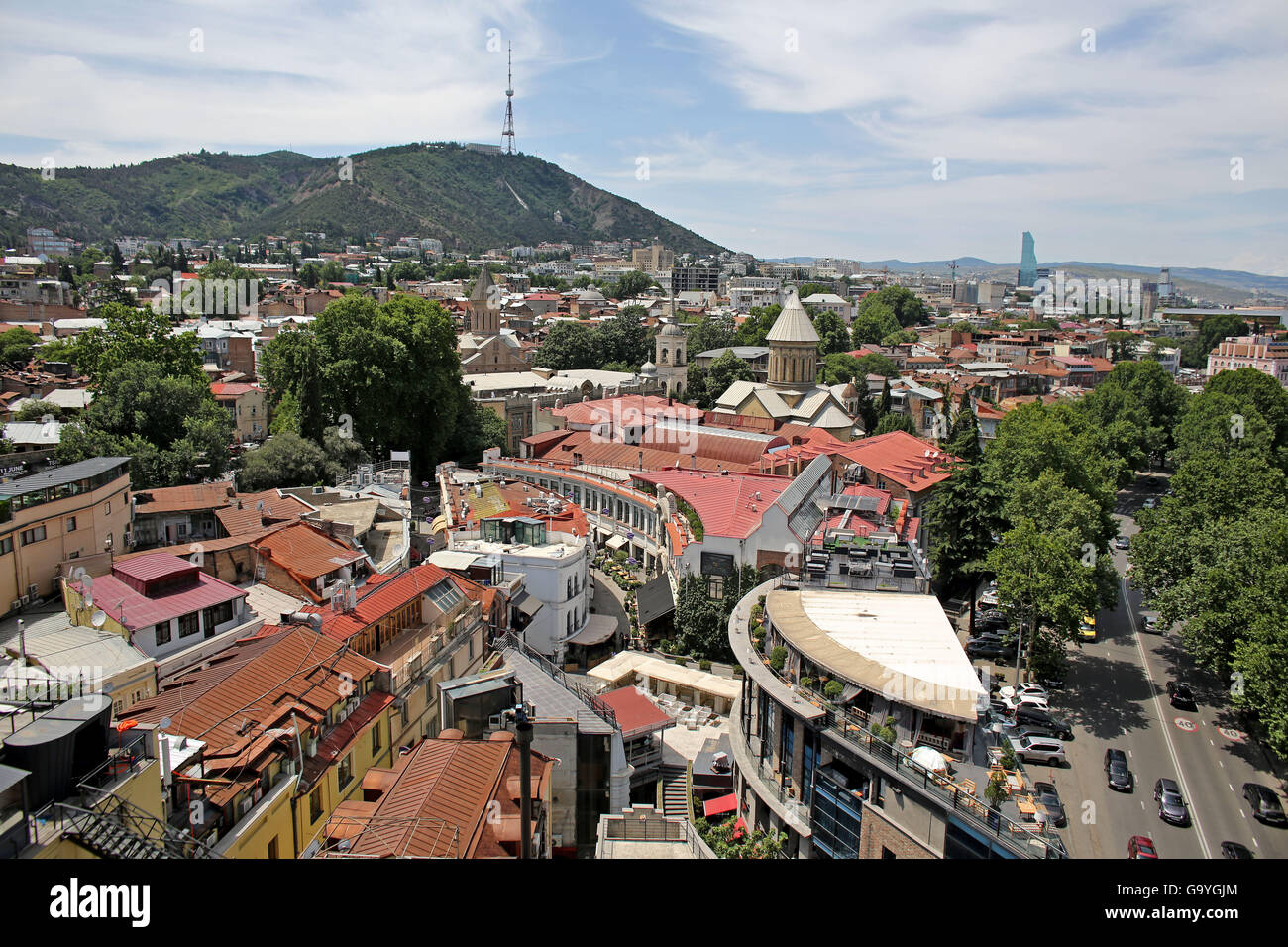 Tiflis, Georgia. 1st July, 2016. View of the old town in Tiflis ...