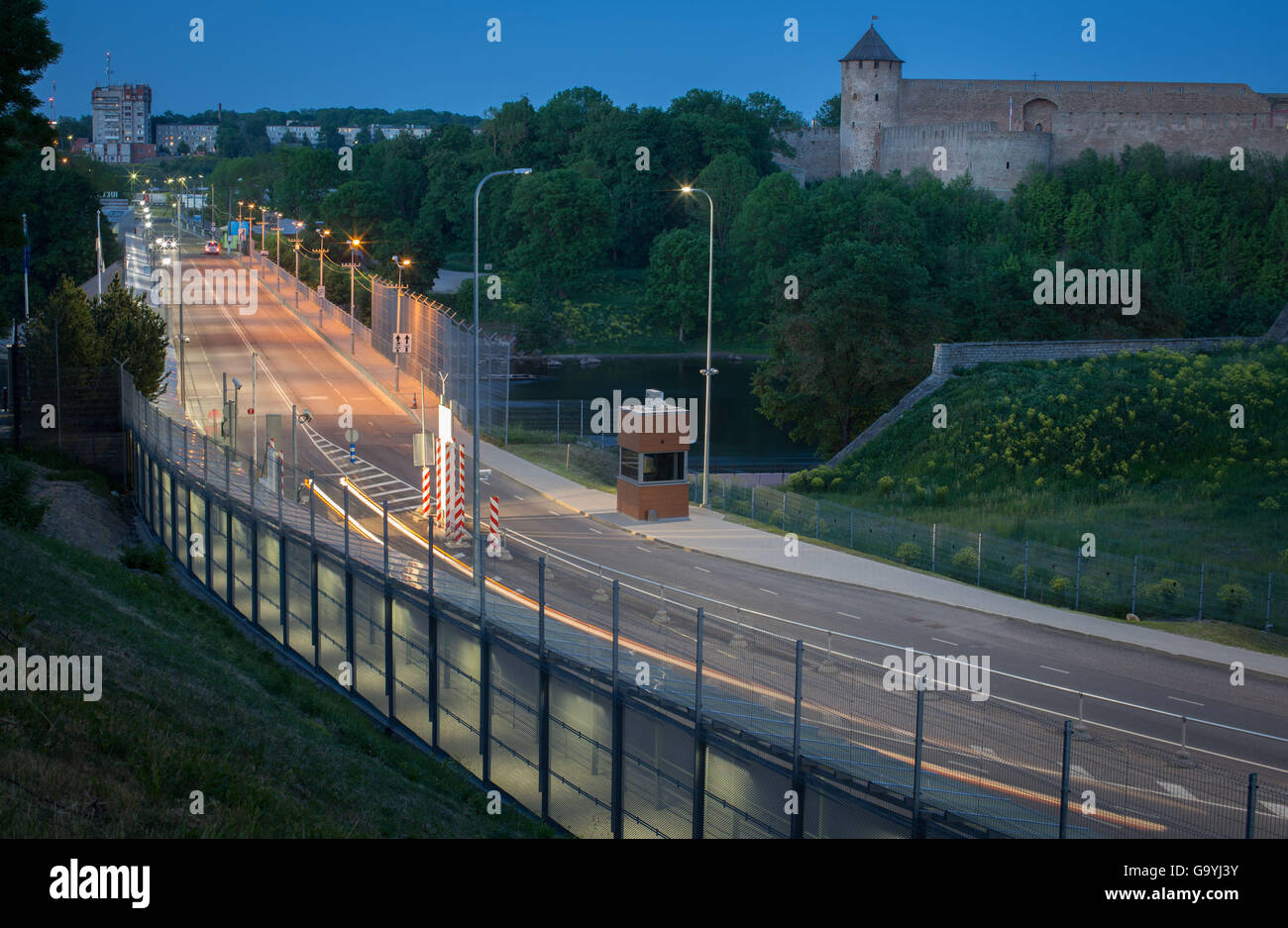 Narva, Estonia. 1st June, 2016. The border bridge from Estonia to ...