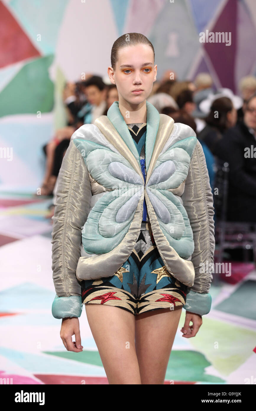 Paris, France. 4th July, 2016. A model wears a creation by French ...