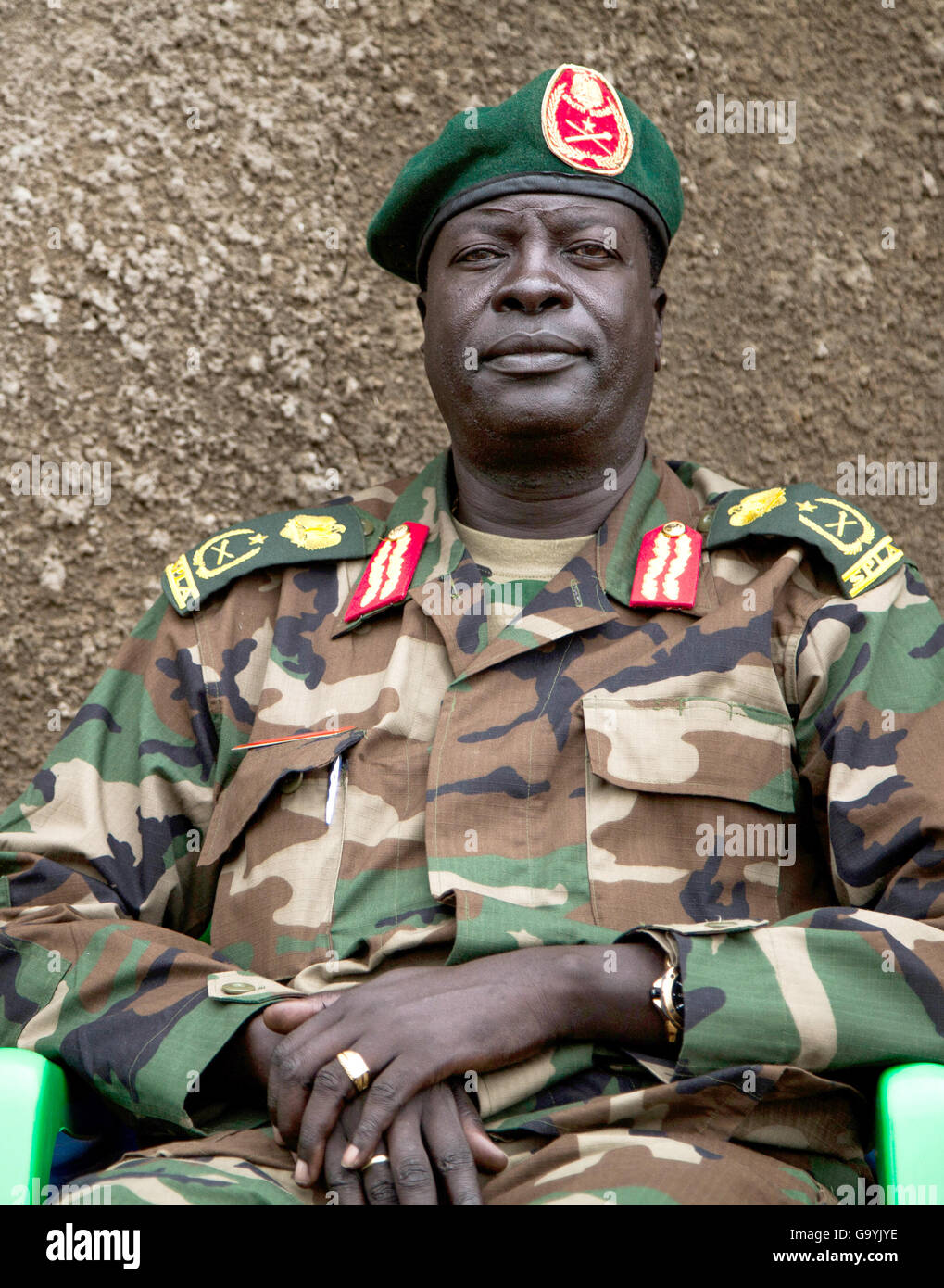 James Kong Chol, a high-ranking SPLA-IO member sitting in a base on the ...