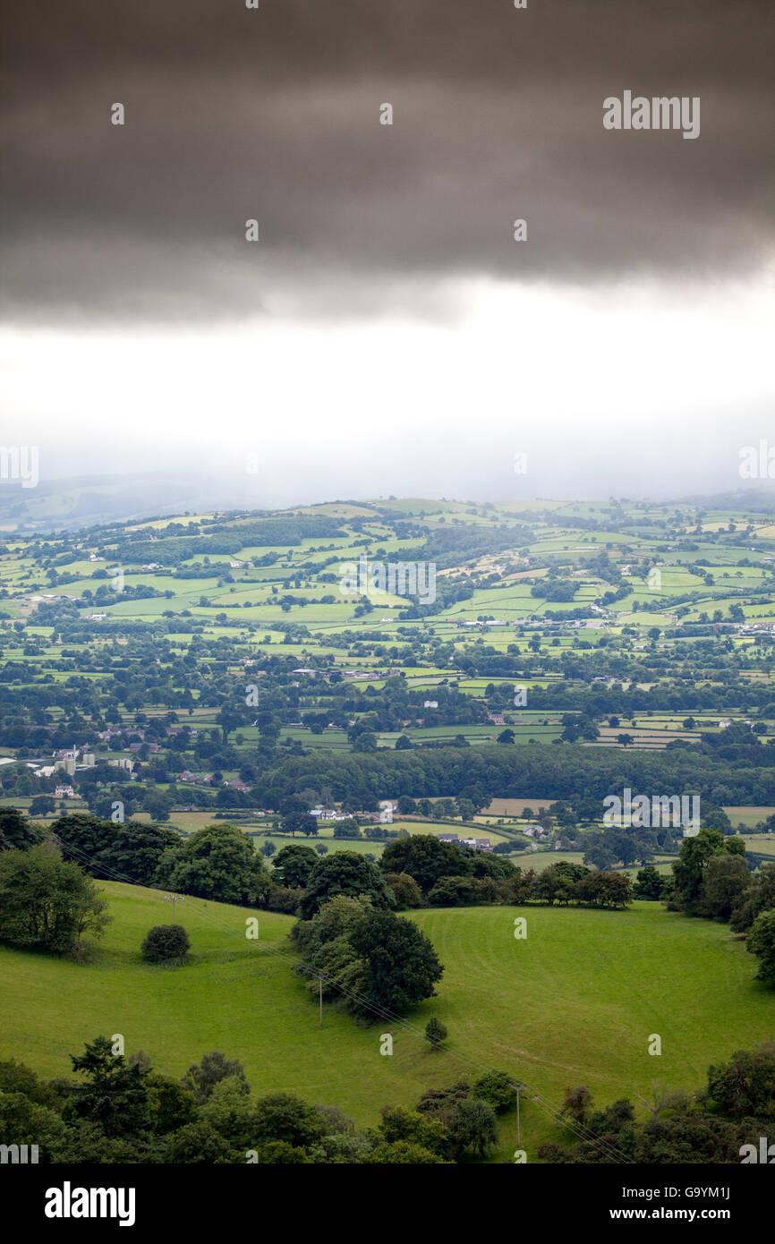 Vale of Clwyd and rural uplands of Denbighshire viewed from the ...