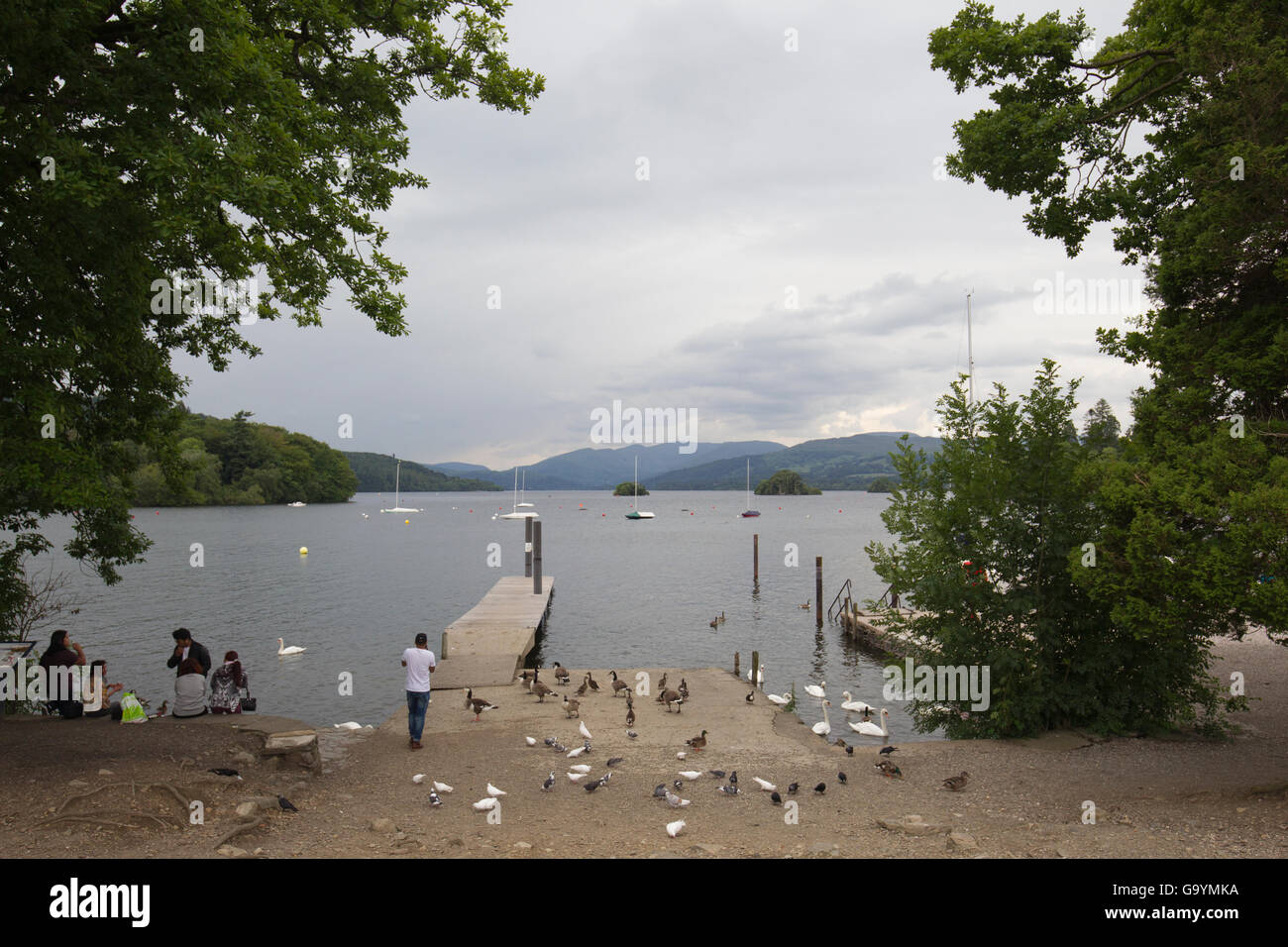Lake Windermere Cumbria UK 4thJuly 2016 UK Weather Cloudy day before ...
